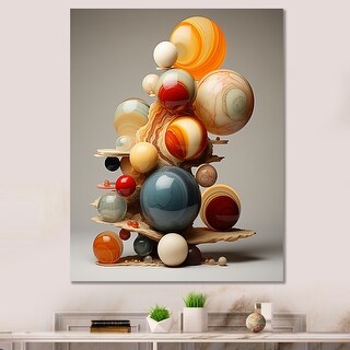 Designart "Abstract Geometric Marbles Pyramid II" Abstract Modern ...
